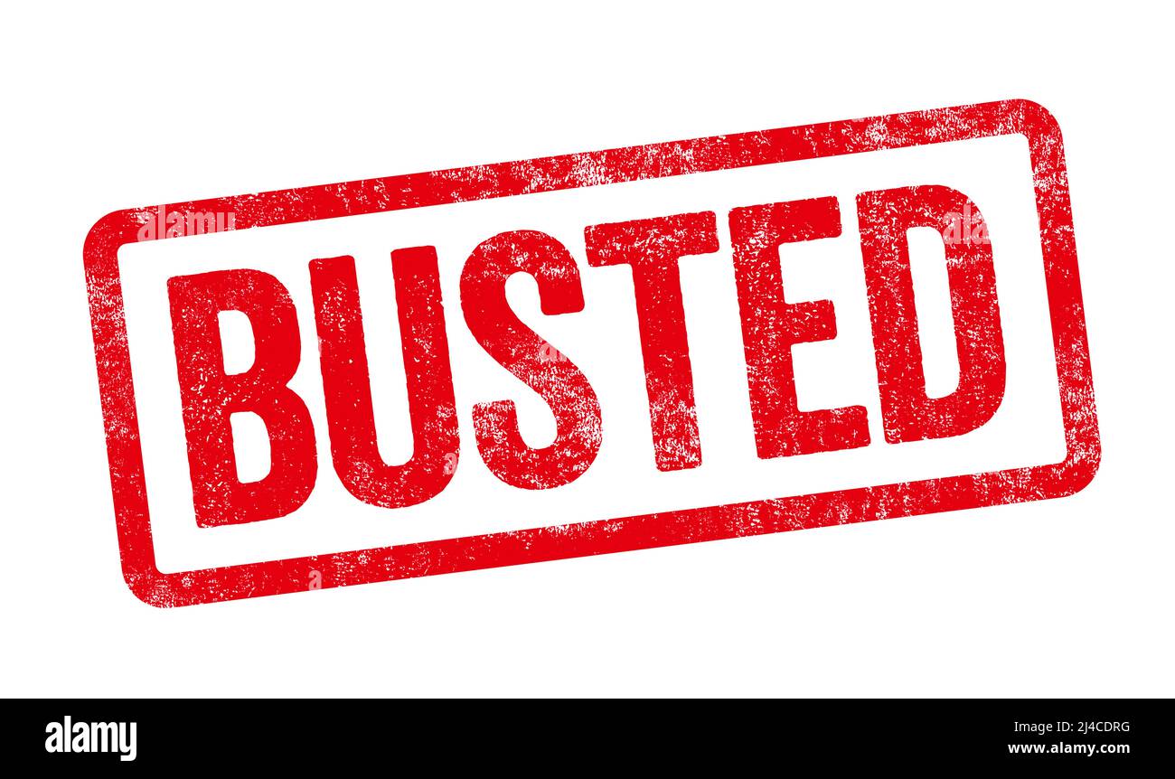 Red stamp on a white background - Busted Stock Photo - Alamy