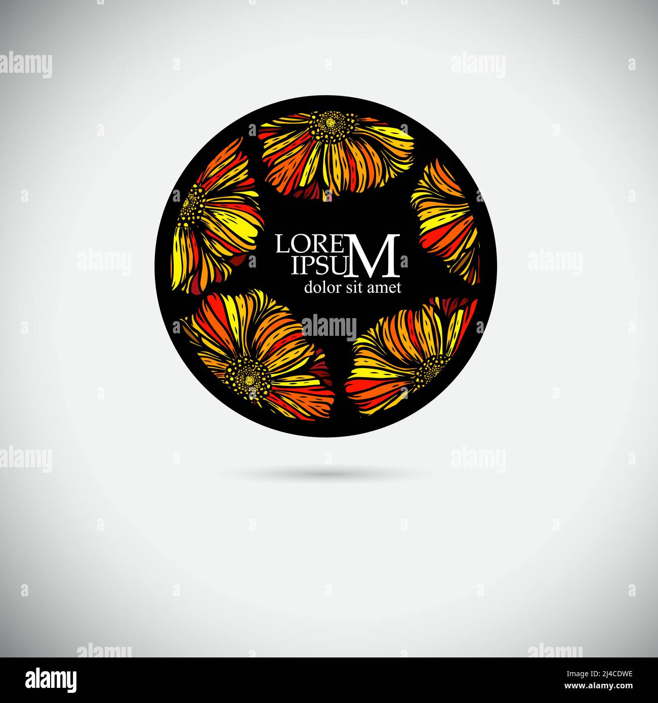 Abstract flower logo. Round graphic element. Vector illustration Stock ...