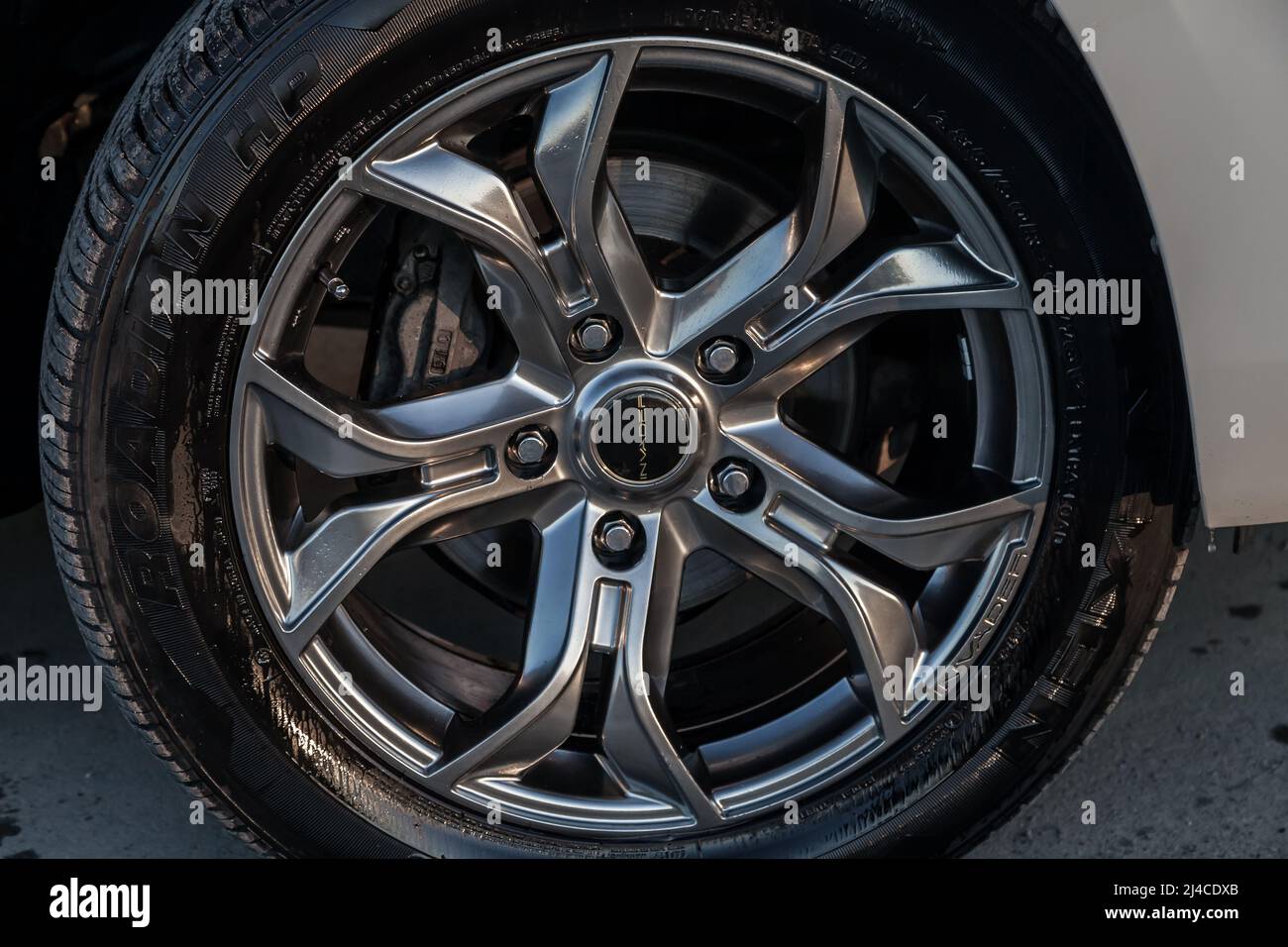 Novosibirsk, Russia - 04. 12. 2022: Car rims detail, part of vehicle ...