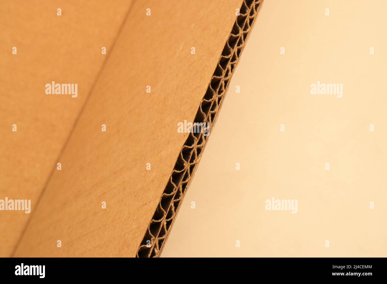 photo studio of brown rough corrugated cardboard edges inside texture ...
