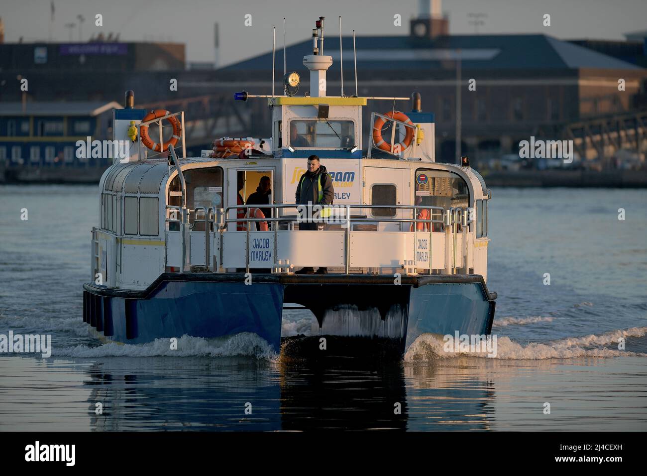 The Tilbury to Gravesend ferry. Shipping on the River Thames Stock ...