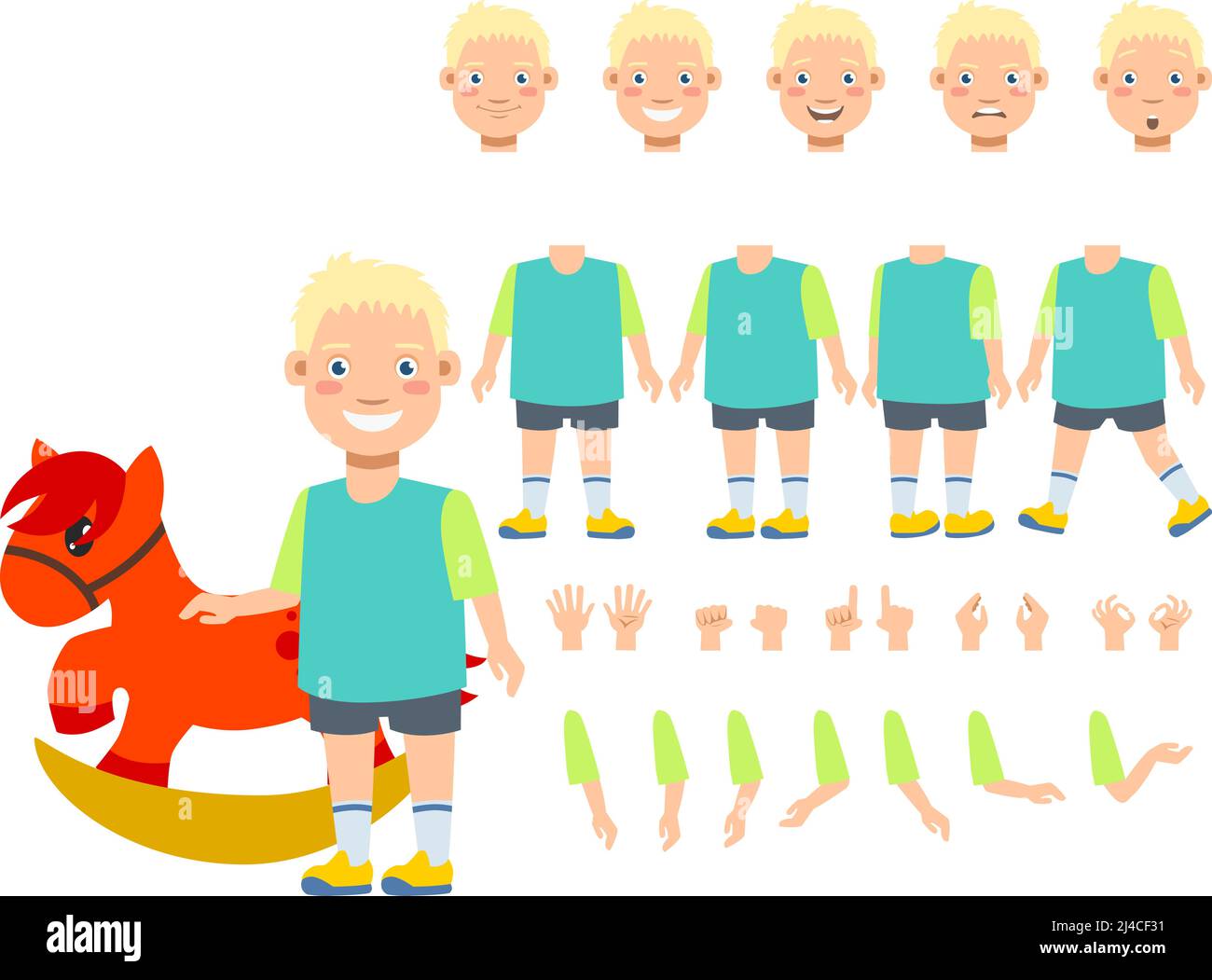 Child rocking back view Stock Vector Images - Alamy