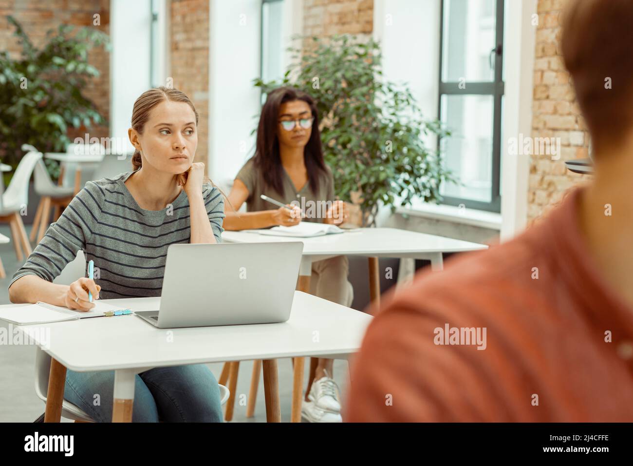 Class university students using laptops hi-res stock photography and ...