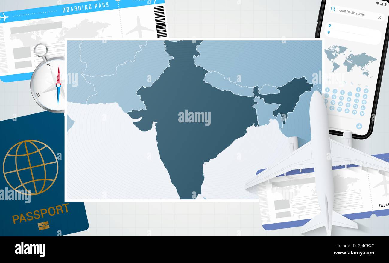 Travel destination india map compass hi-res stock photography and ...