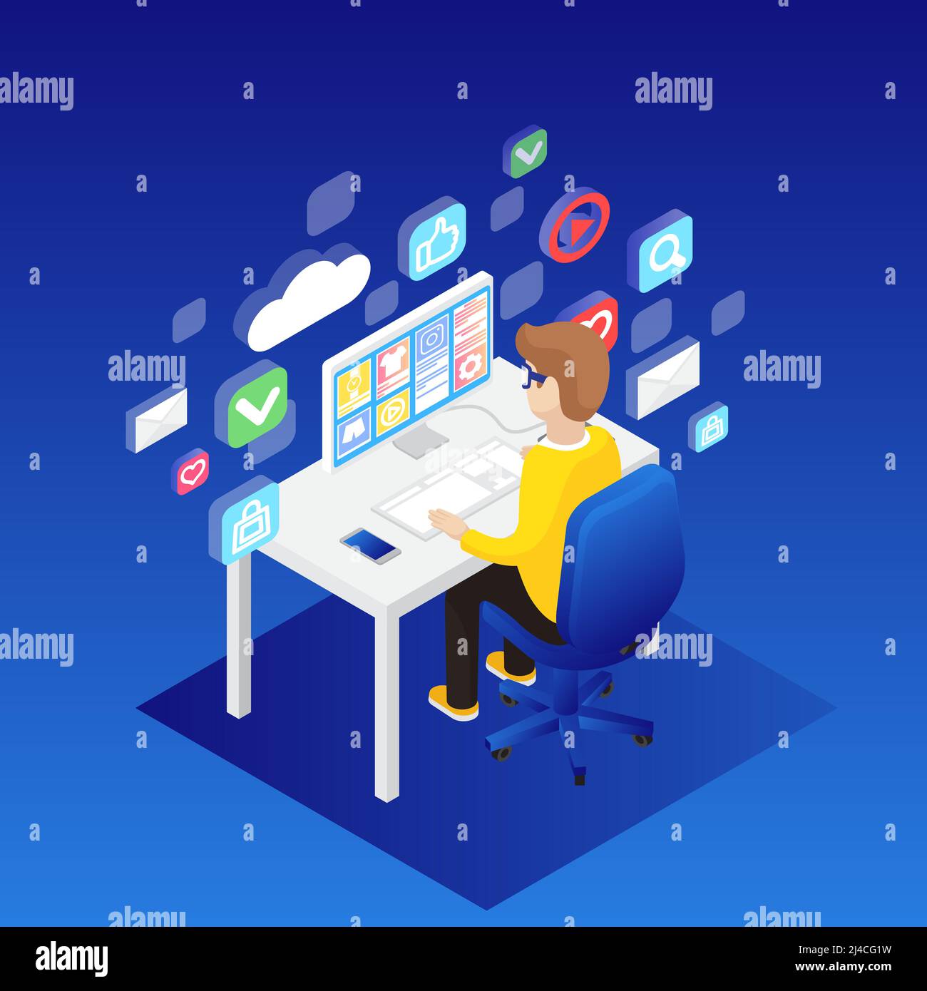 Hologram and person glasses Stock Vector Images - Alamy