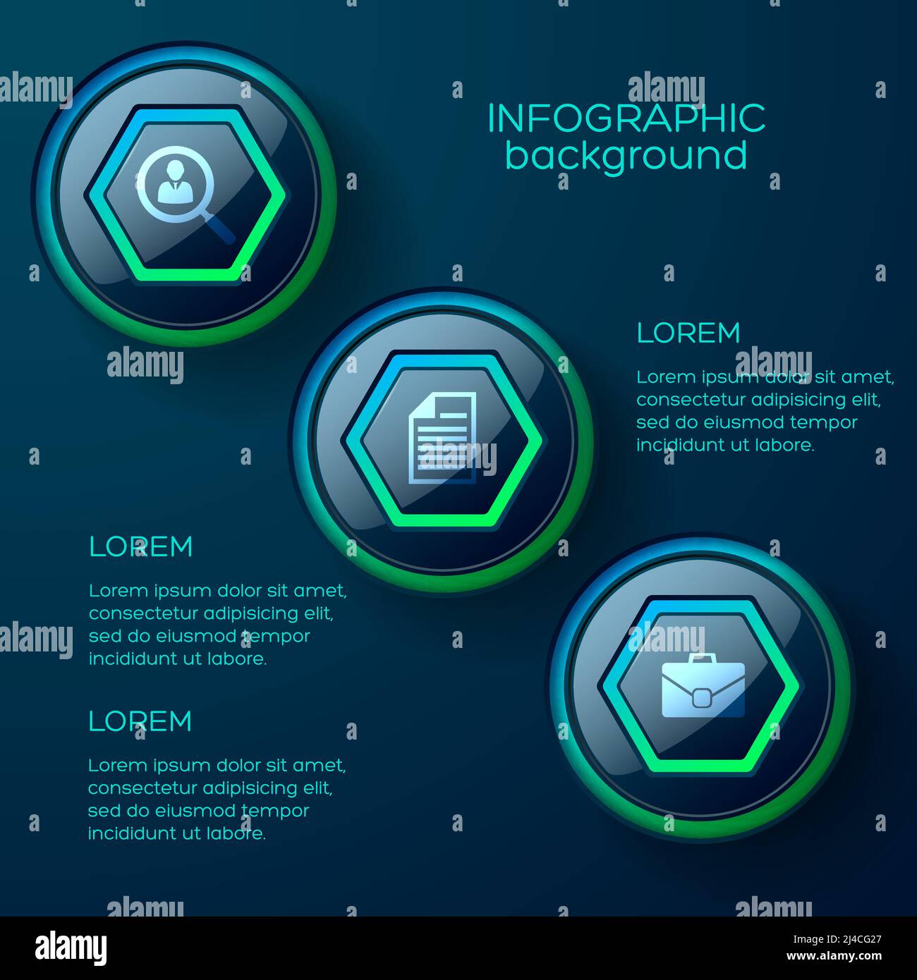 Web abstract infographic concept with three colorful glossy web buttons ...