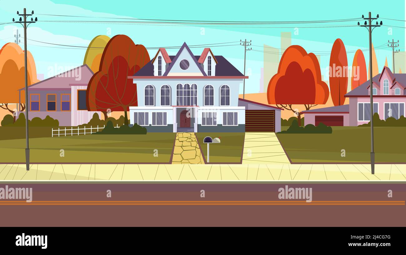 Autumn cottage banner Stock Vector Images - Alamy