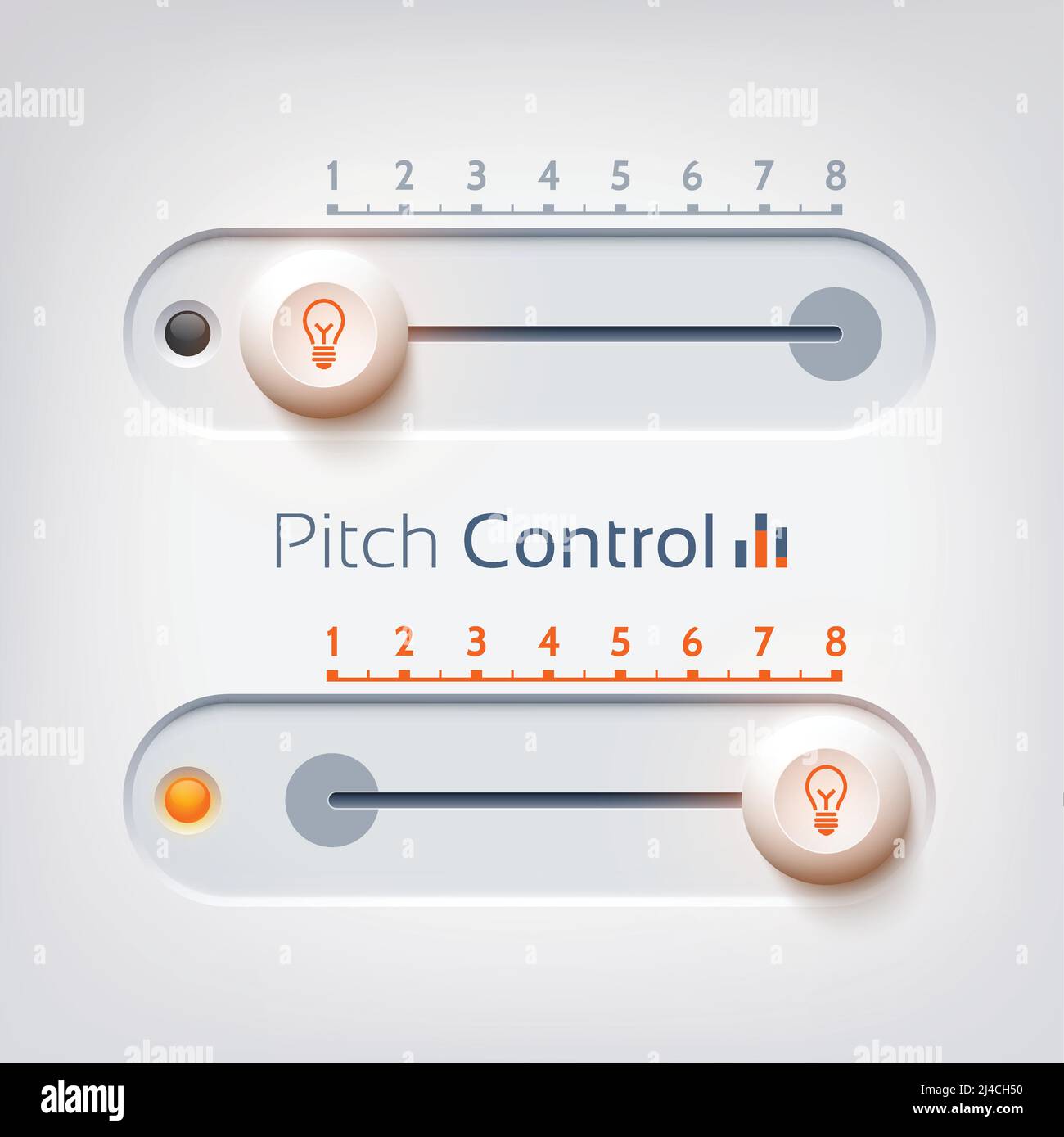 User interface design concept with horizontal pitch control on light ...