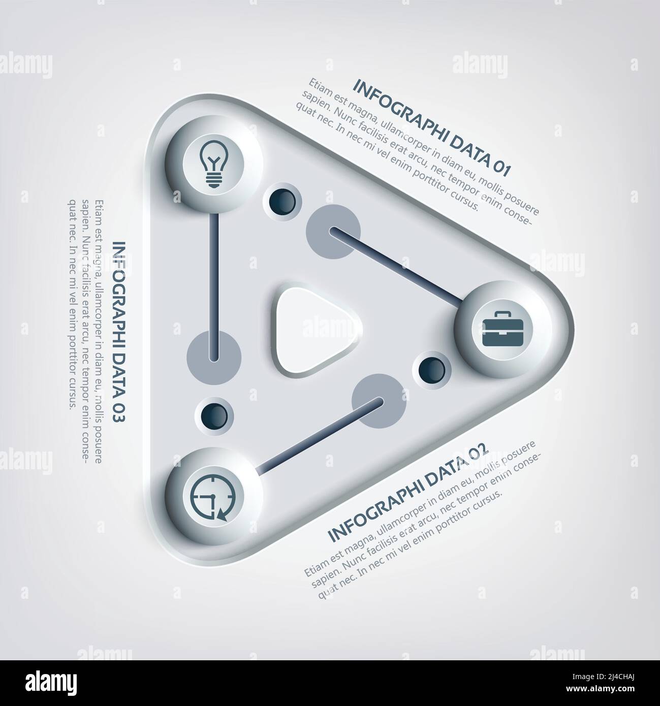Abstract infographic template with triangle panel switch sliders three ...