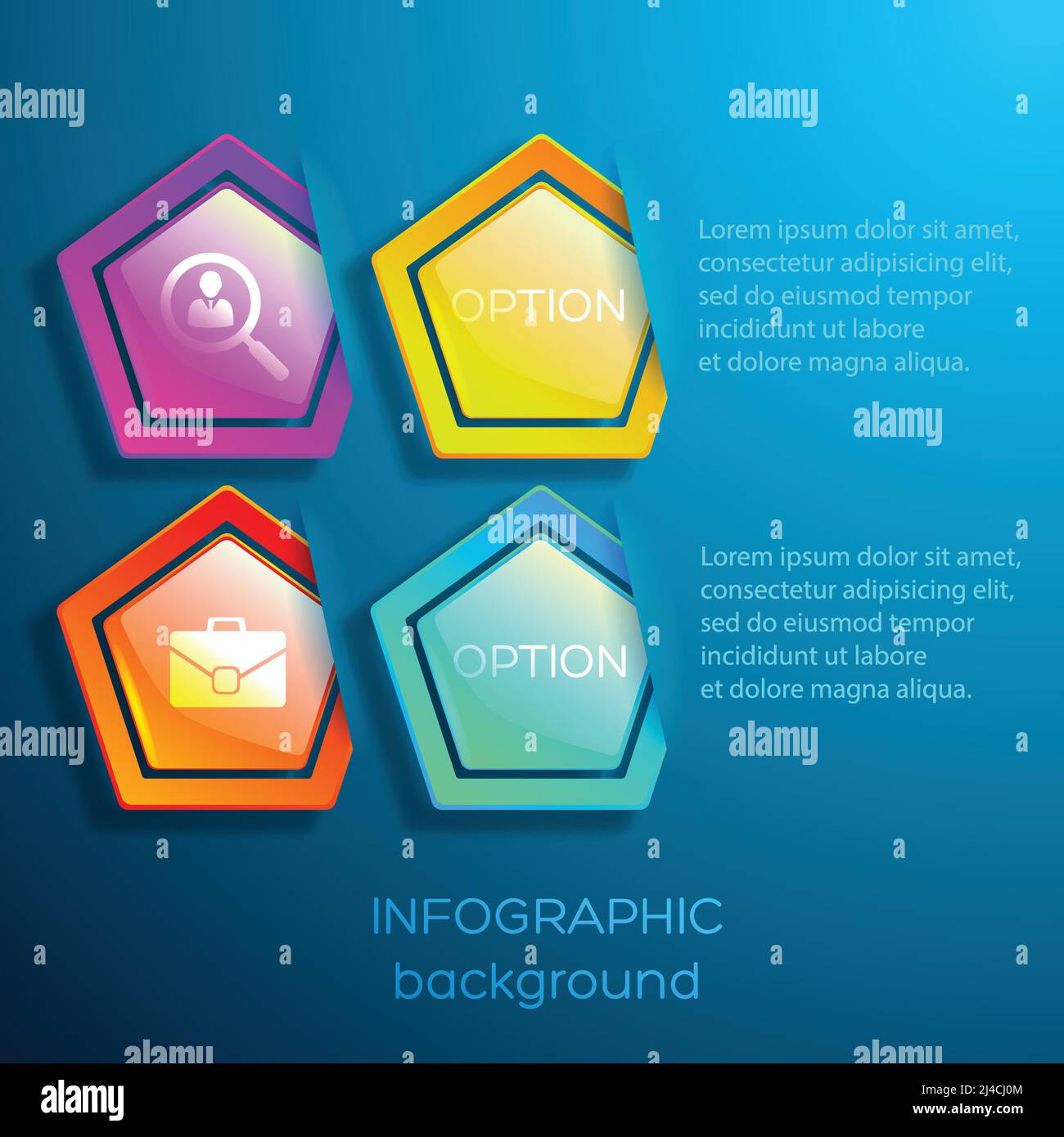 Abstract business web infographics with text icons and glossy colorful ...