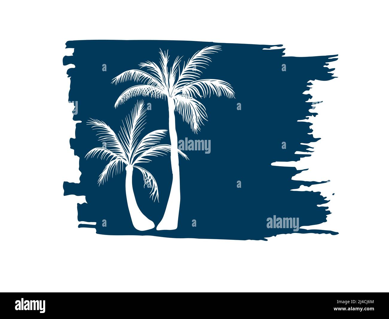 White palm on blue paint. Vector illustration Stock Vector Image & Art ...