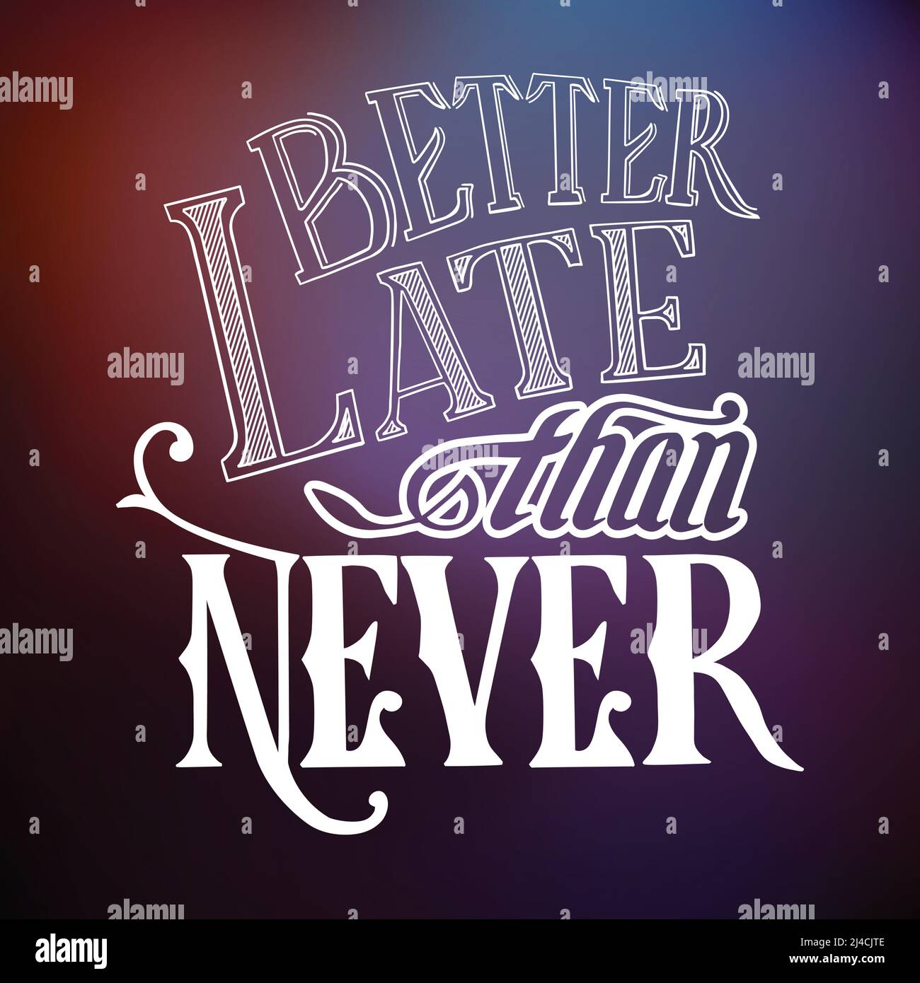 Typographic quote template with calligraphic stylized famous proverb on ...