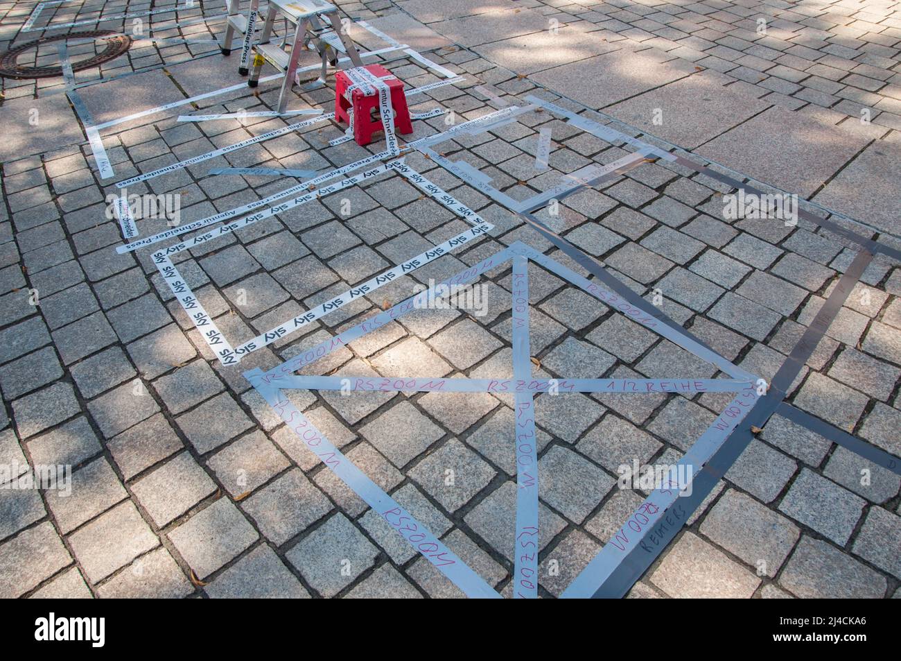 Press area in front of the Festspielhaus on the Festival Hill, taped ...