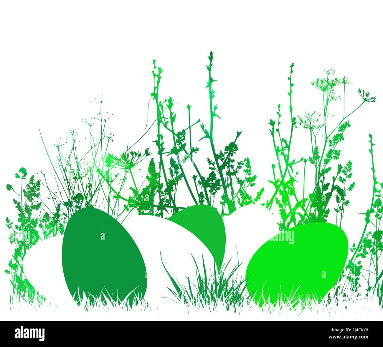 Happy easter. Eggs and watercolor grass. Vector illustration Stock ...