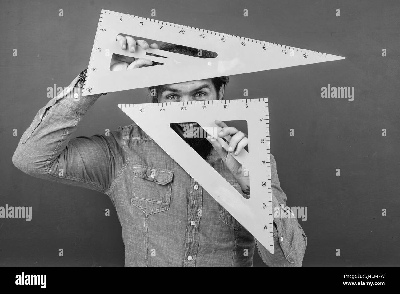 male student at mathematics school lesson. pass the math exam. learning ...