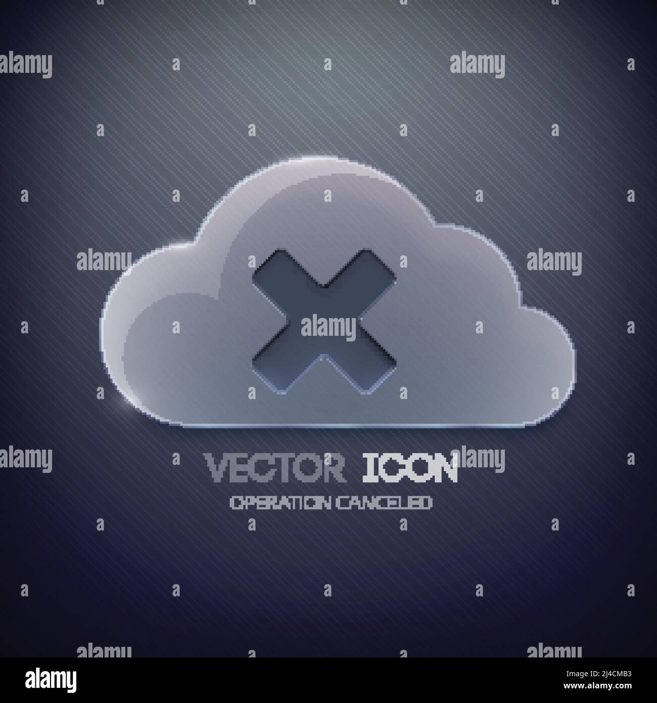 Web design concept with glass cloud for forbidden access on striped ...