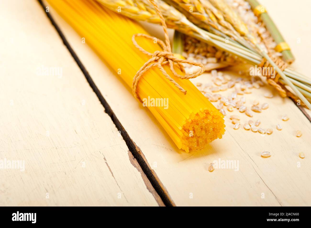 Organic Raw italian pasta and durum wheat grains crop Stock Photo - Alamy