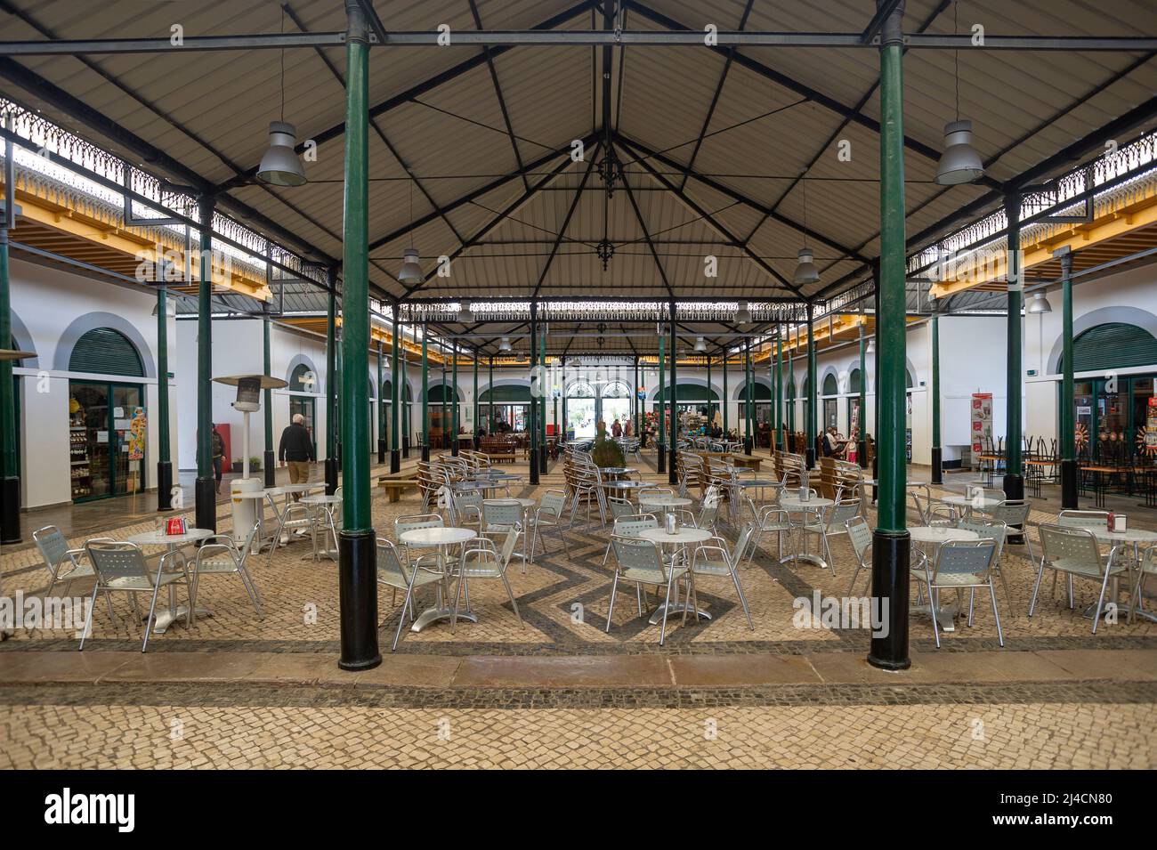 Interior view of the Old Market Hall, Tavira, Algarve, Portugal, Europe ...