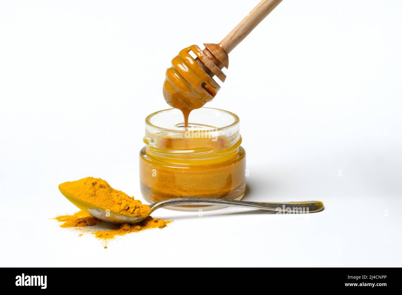 Bee honey with turmeric and turmeric powder, ingredient for Golden Milk ...