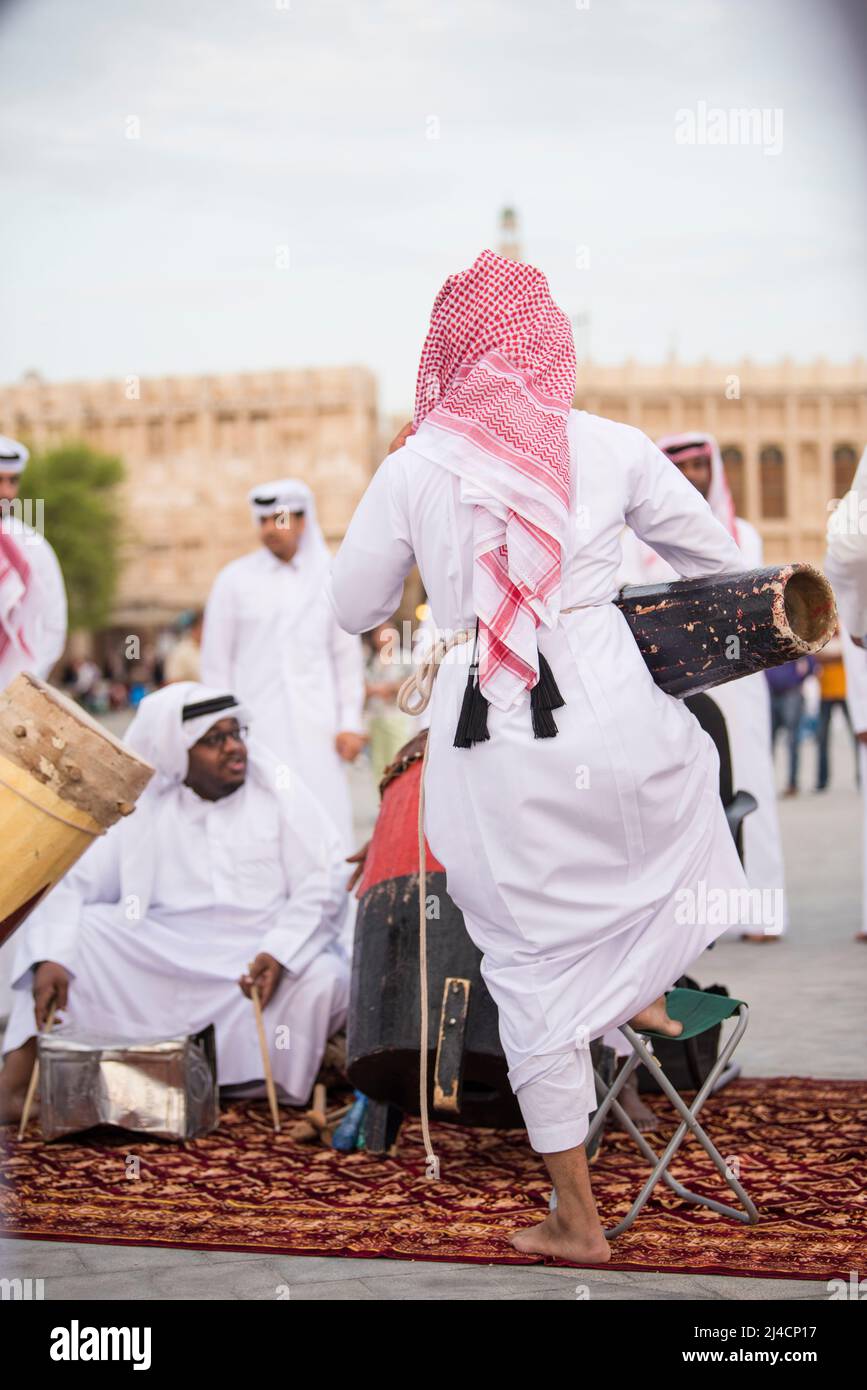 Doha,Qatar - April 22,2022: The performance of traditional Qatari music ...