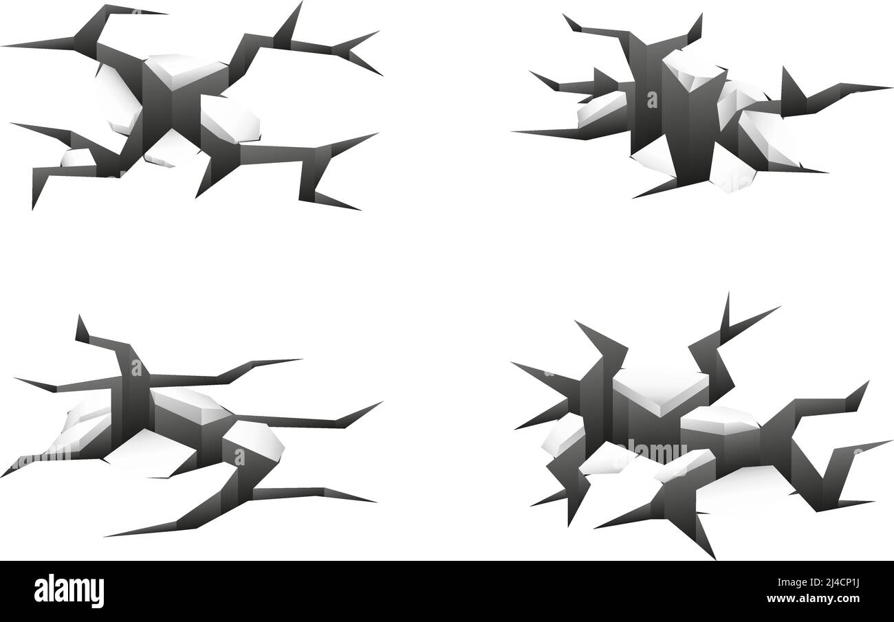 Vector 3d ground cracks on white background Stock Vector Image & Art ...