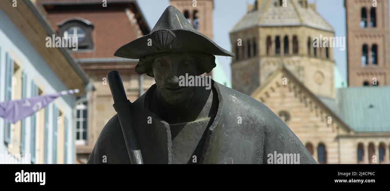 Statue pilgrims in Speyer, Germany, June 20127 Stock Photo - Alamy