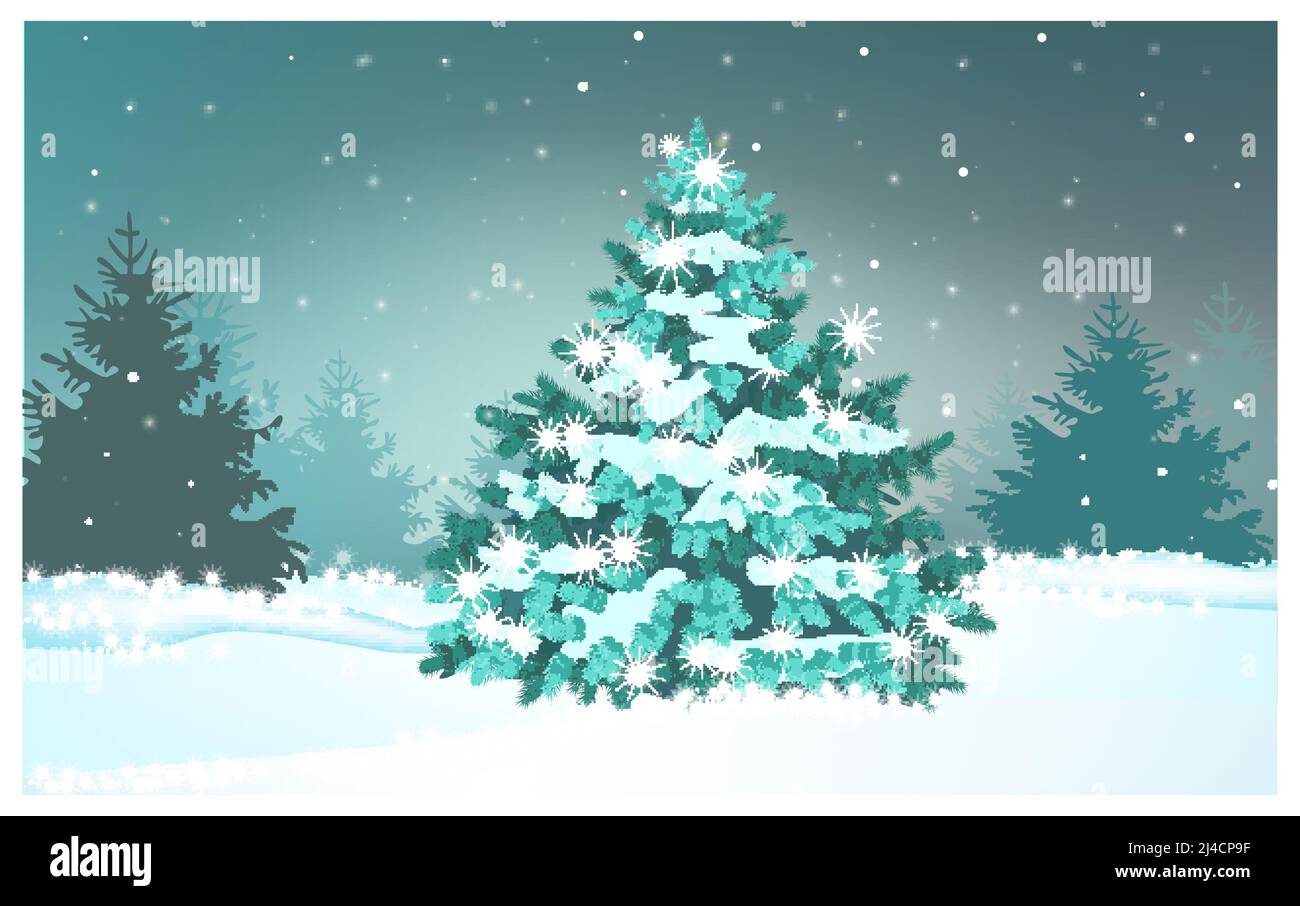 Tree in winter Stock Vector Images - Alamy
