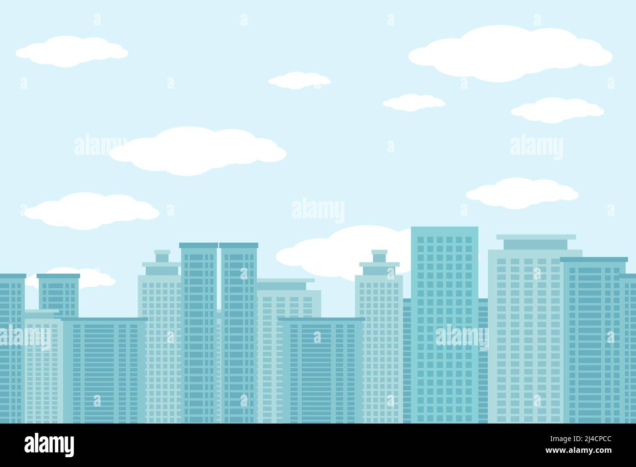 City of skyscrapers horizontal seamless pattern. Architecture urban ...