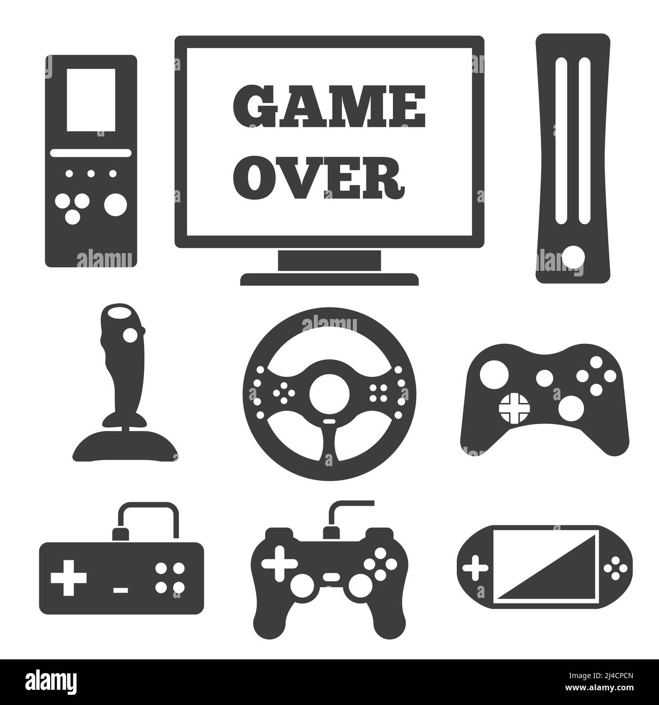 Videogame control silhouette icon game Cut Out Stock Images & Pictures ...