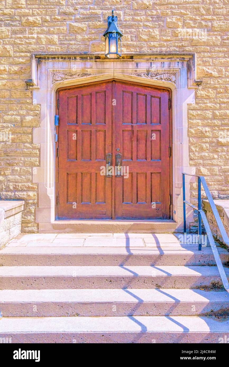 Entrance door in church Stock Photo - Alamy