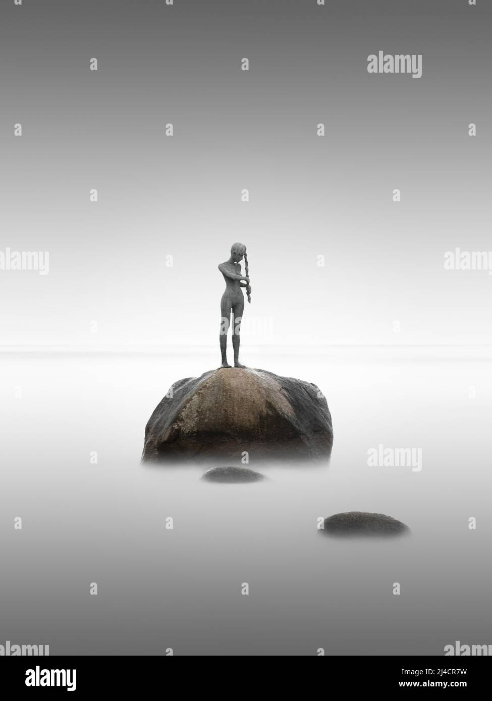 Kaysa, a bronze sculpture by Thomas Jastram on a boulder in the Baltic ...