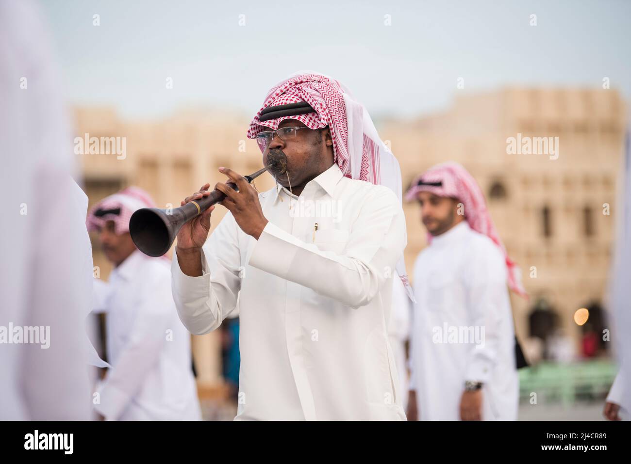 Doha,Qatar - April 22,2022: The performance of traditional Qatari music ...