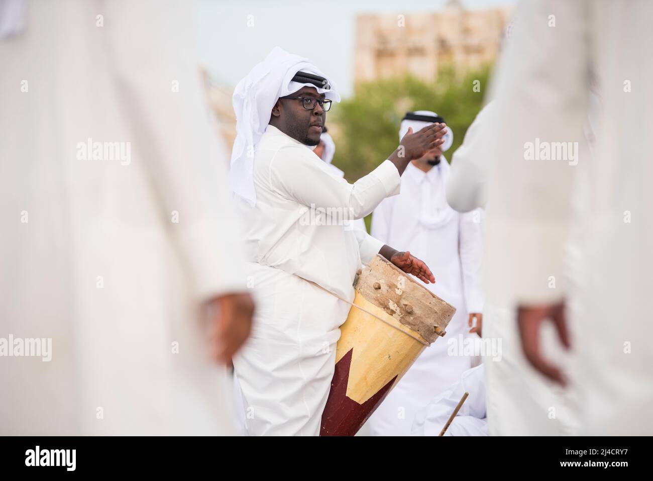 Doha,Qatar - April 22,2022: The performance of traditional Qatari music ...