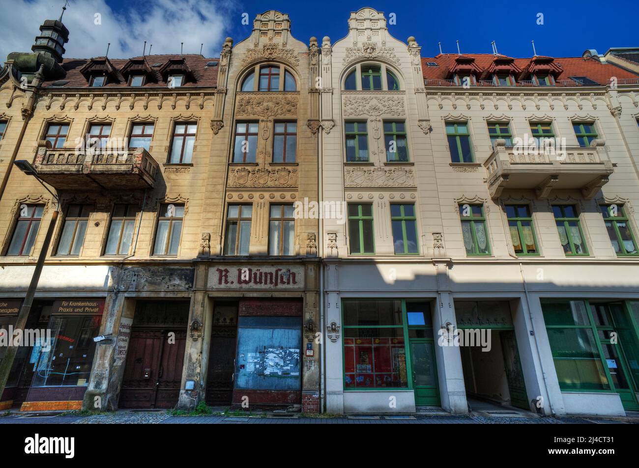 Restored and unrestored town houses around 1900, Goerlitz, Upper ...