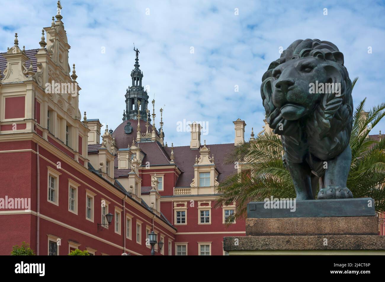 The New Muskau Palace built in the neo-Renaissance style, 1866, in ...