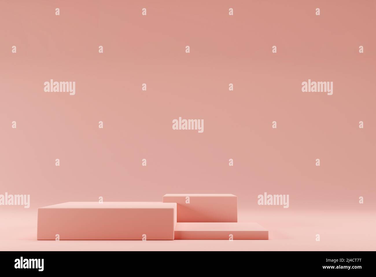 3D abstract render. Pink platform for product display on pink pastel ...