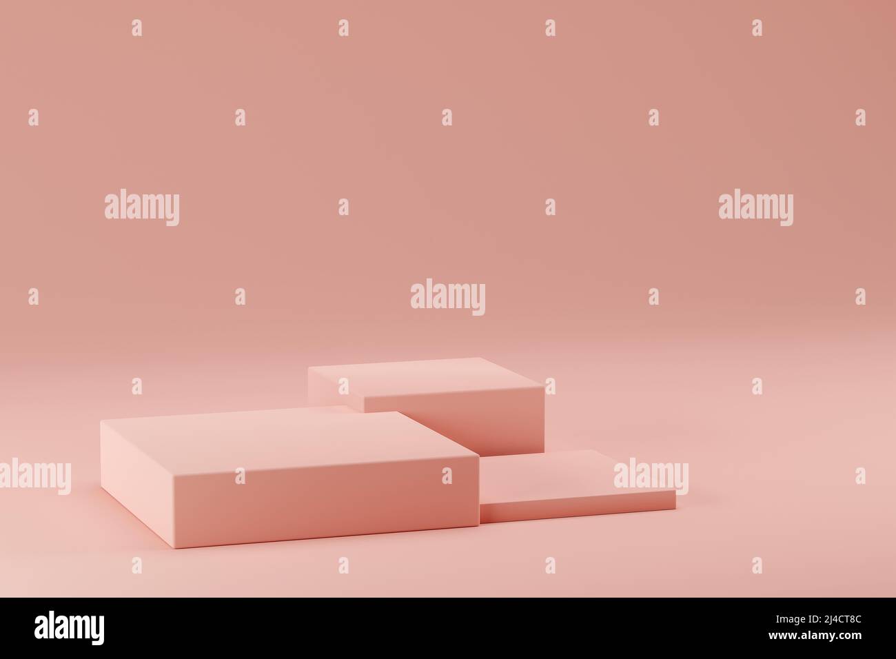 3D abstract render. Pink platform for product display on pink pastel ...