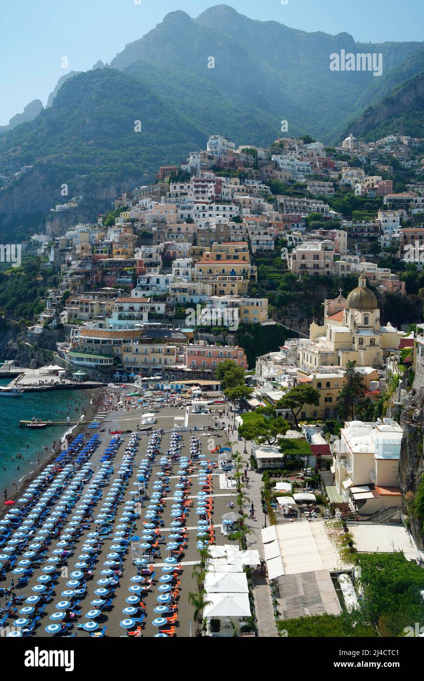 Townscape of Positano, Amalfi Coast, Costiera Amalfitana, Campania ...