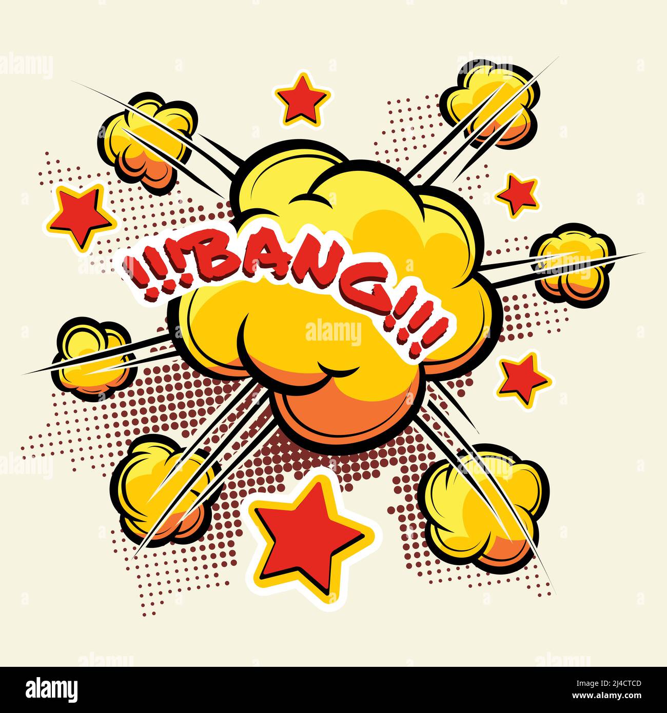 Cartoon big explosion for comic books. Cloud explosion orange. Vector ...