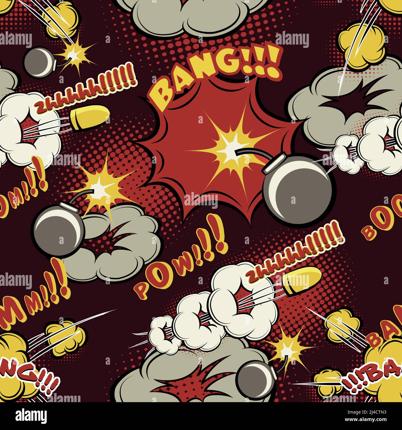 Comic book explosion pattern. Background, boom and cloud, cartoon and ...
