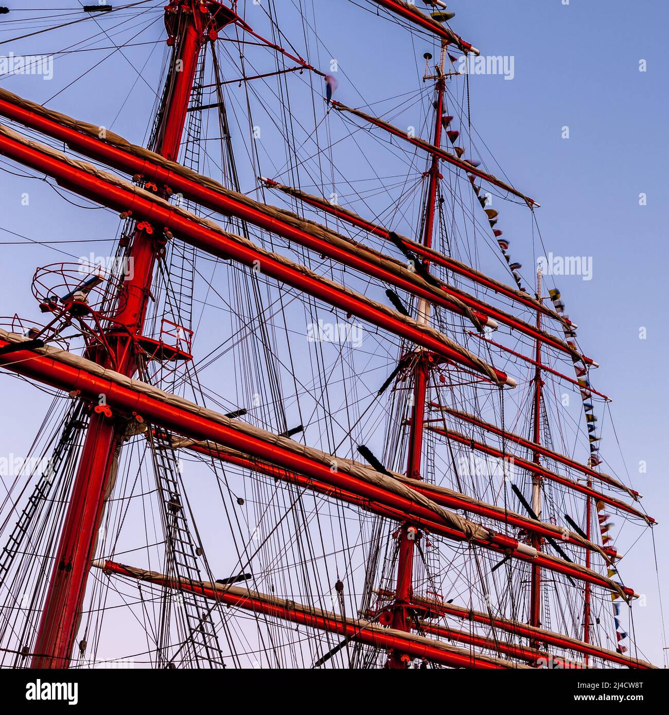 Old rigging during a demonstration in the port of Sète, in Occitanie ...