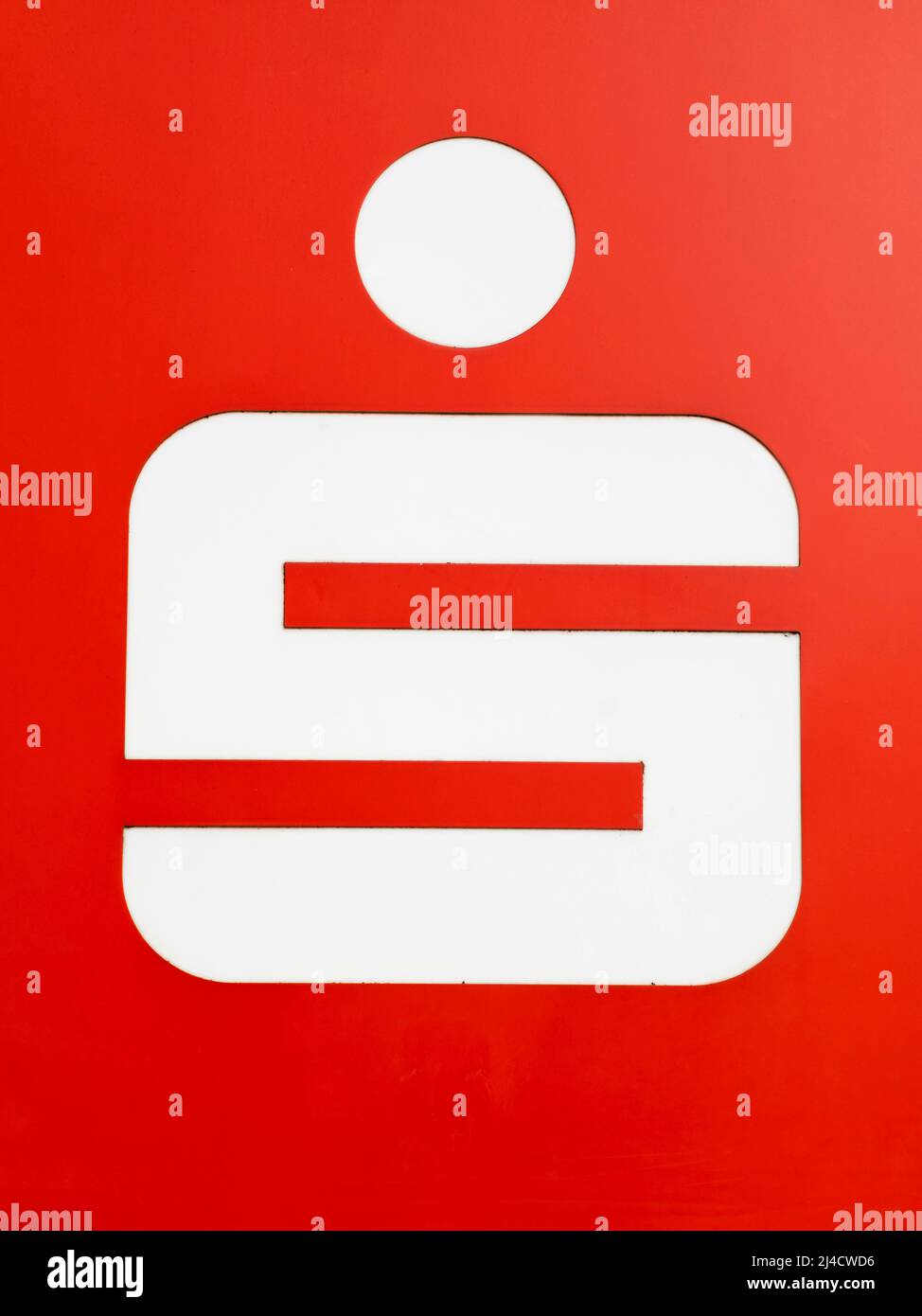 Sign and logo Sparkasse, Gelsenkirchen, Ruhr area, North Rhine ...