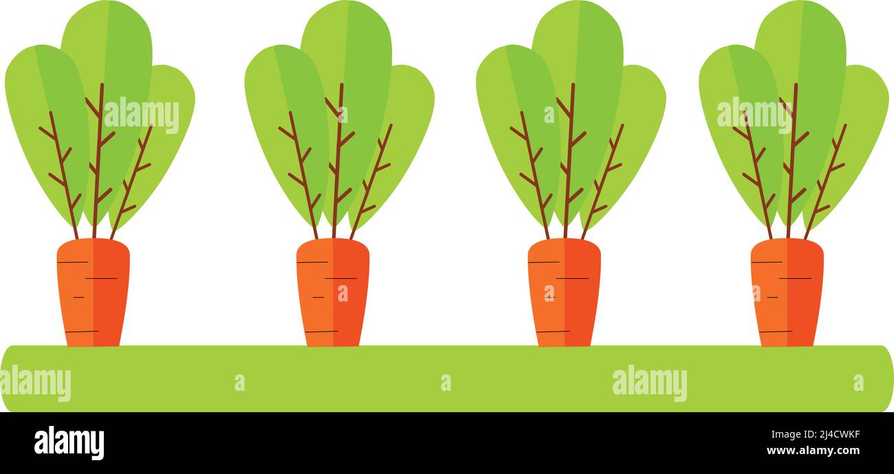 Cute Cartoon Carrot Vegetable in Flat Style Stock Vector Image & Art ...