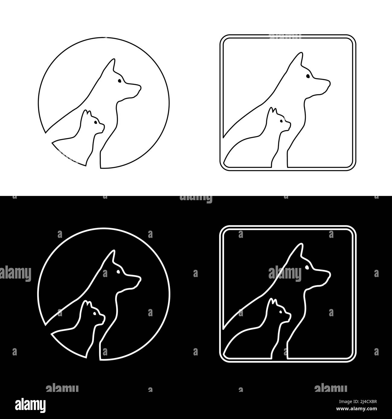 dogs and cats outline draw sign symbol icon Stock Vector Image & Art ...