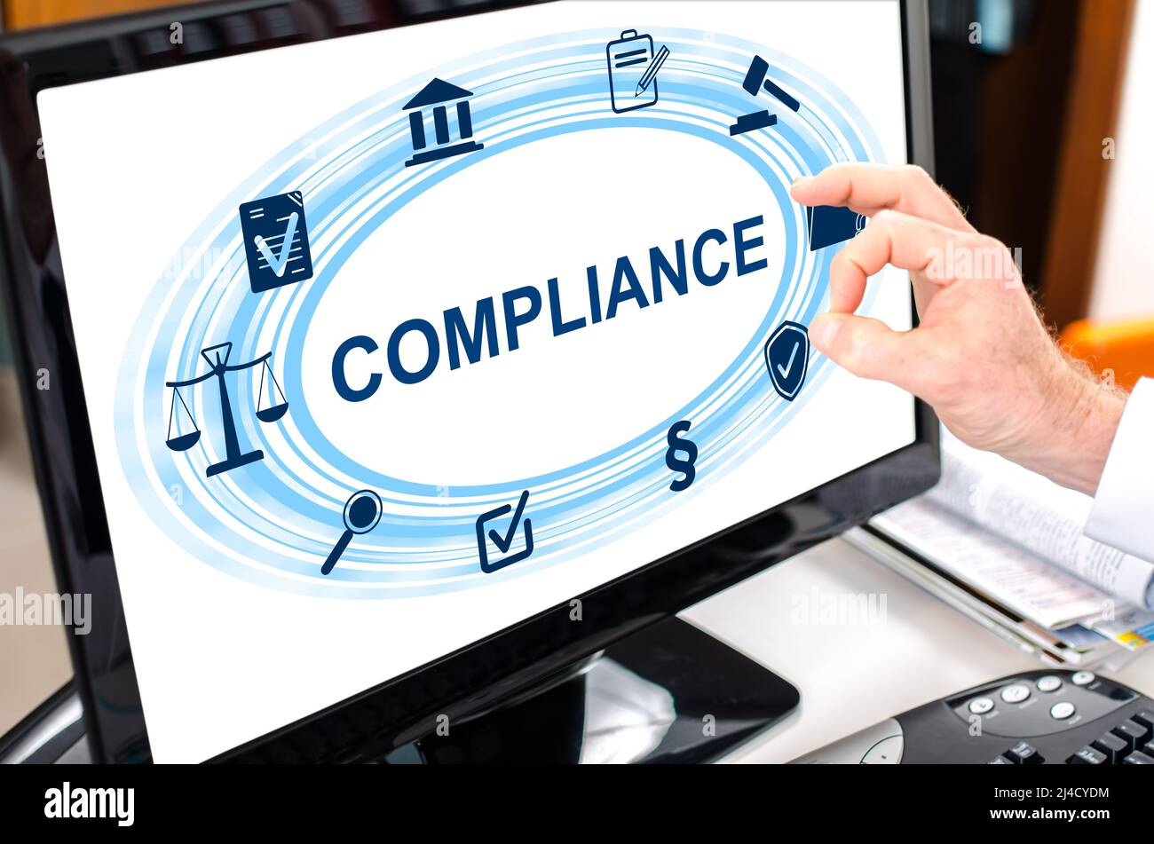 Compliance concept shown on a computer screen Stock Photo - Alamy