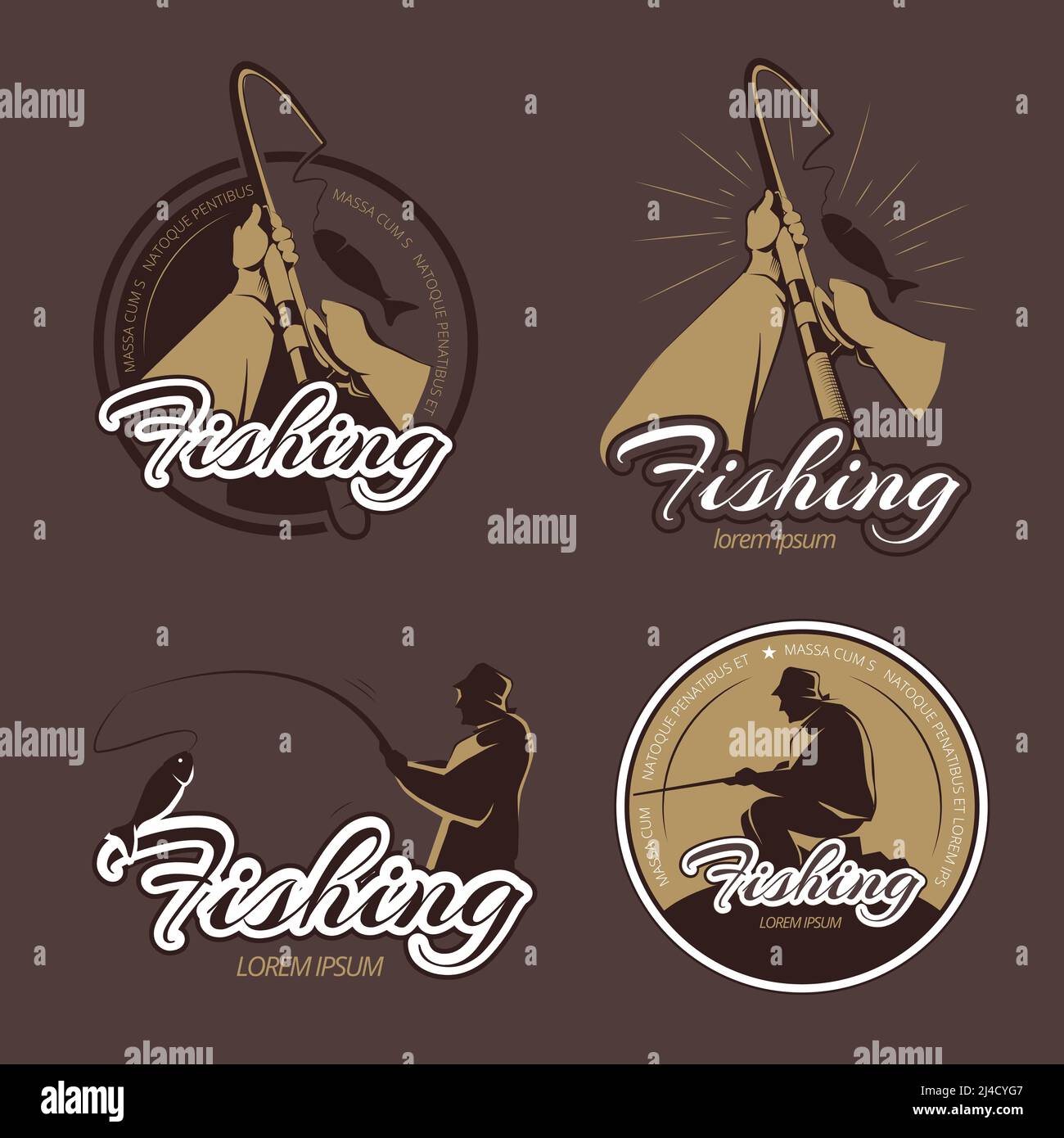 Vintage fishing club vector emblems and labels. Fishing emblem, fishing ...