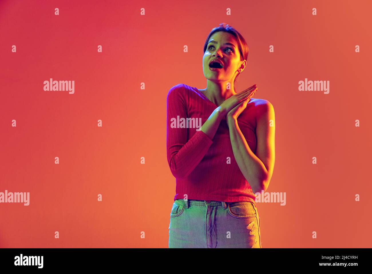 Neon Peach Color Background