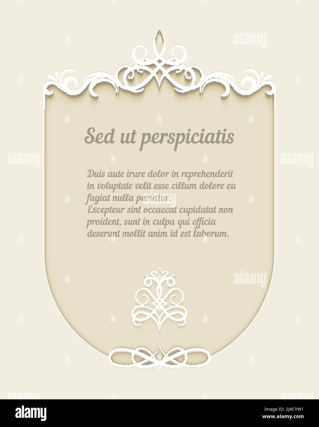 Vector vintage paper ornamental frame template with header Stock Vector ...