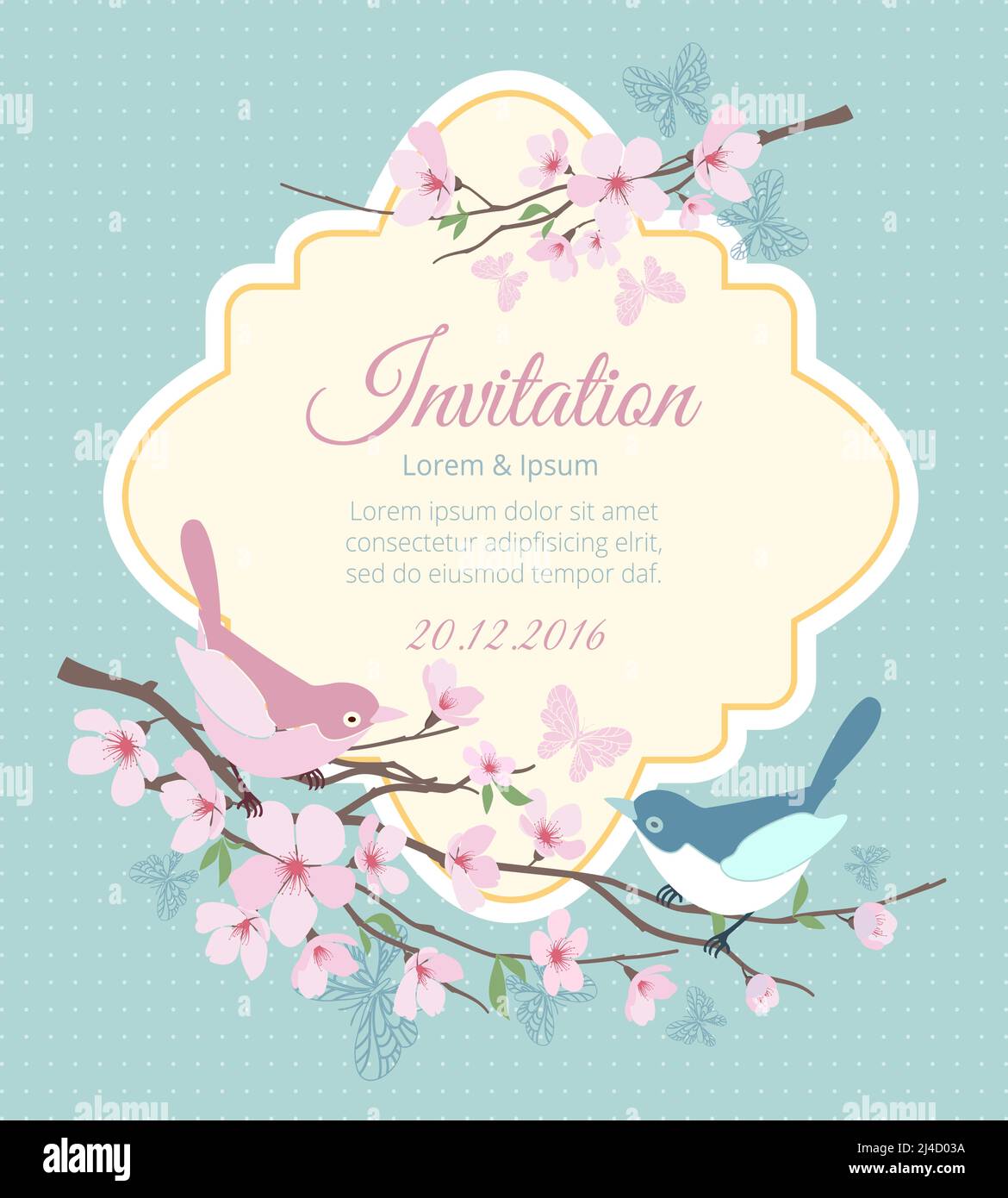 Wedding invitation with birds hi-res stock photography and images - Alamy