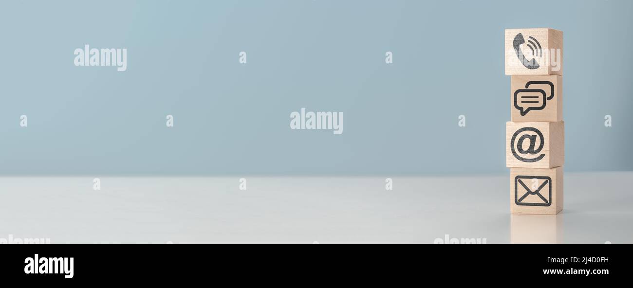 Website and Internet contact us page concept with phone, chat, email ...